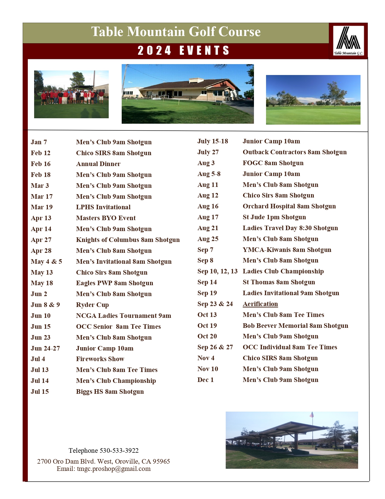 Tournaments - Table Mountain Golf Club