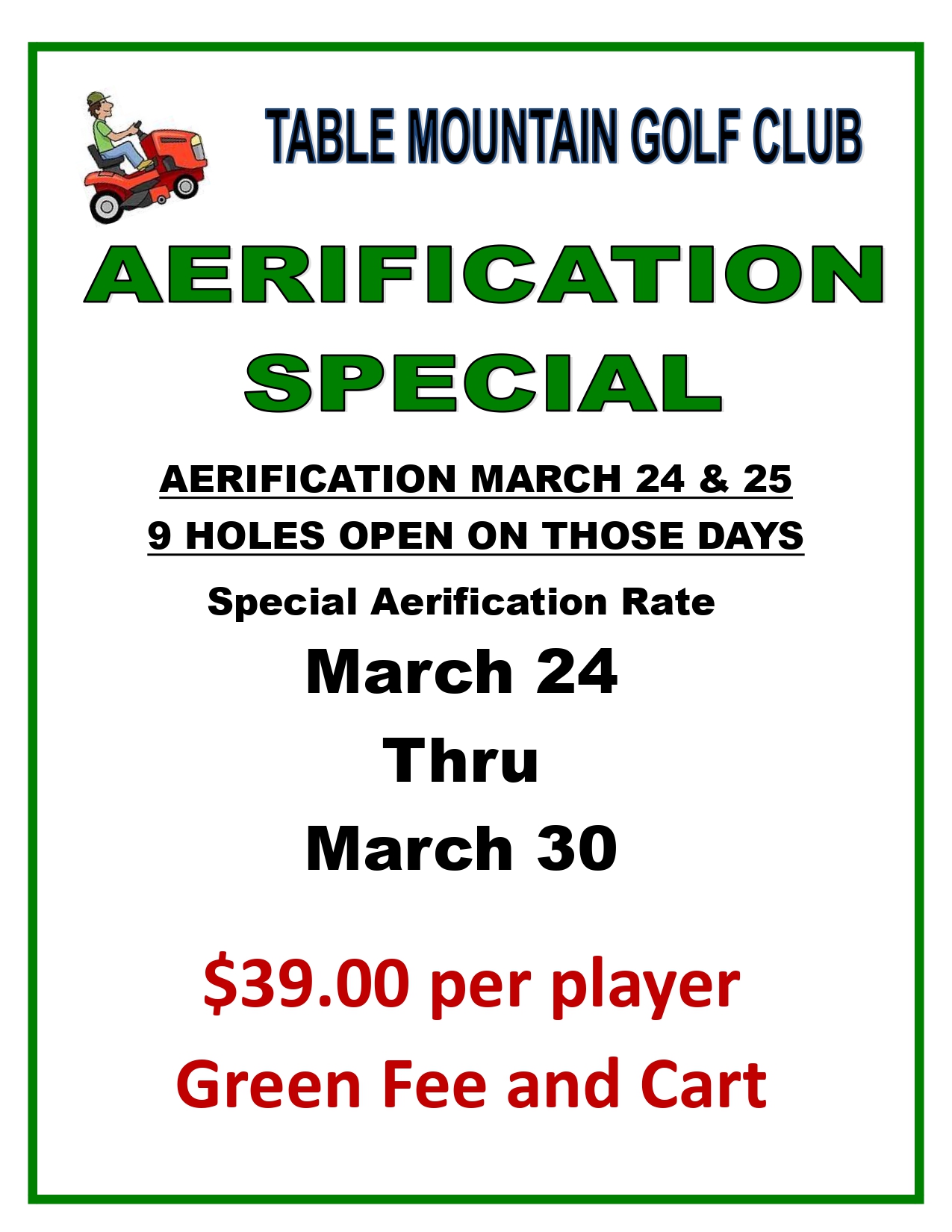 Welcome to Table Mountain Golf Course - Table Mountain Golf Club